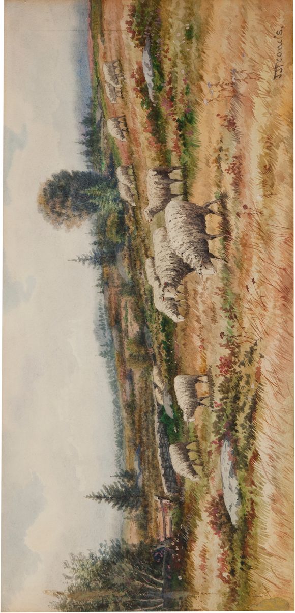 Bonhams : John Jesse Francis (American, born 1889) Sheep in a Field 9 1 ...
