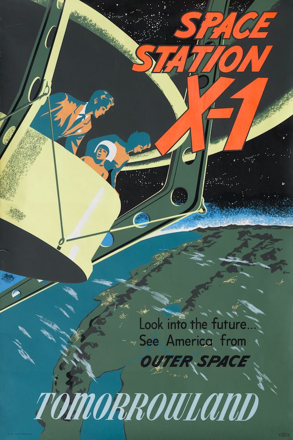 Bonhams : A Disneyland Space Station X-1 attraction poster