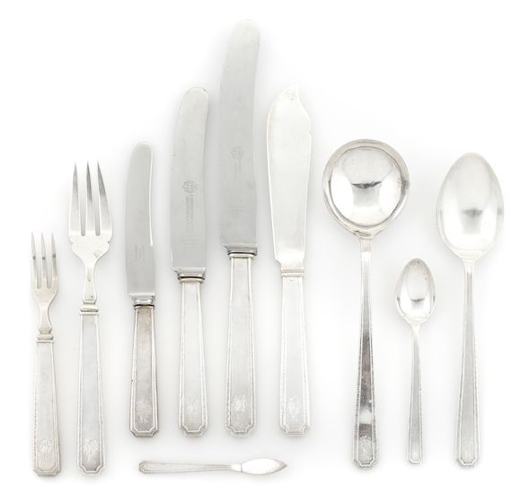 Bonhams : A Chinese Export 900 standard silver flatware service for ...