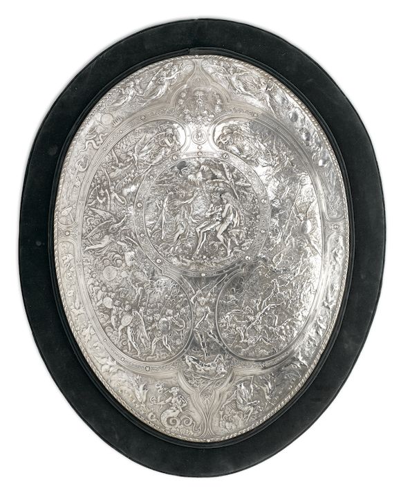 Bonhams : A Victorian silver plated model of The Milton Shield by ...