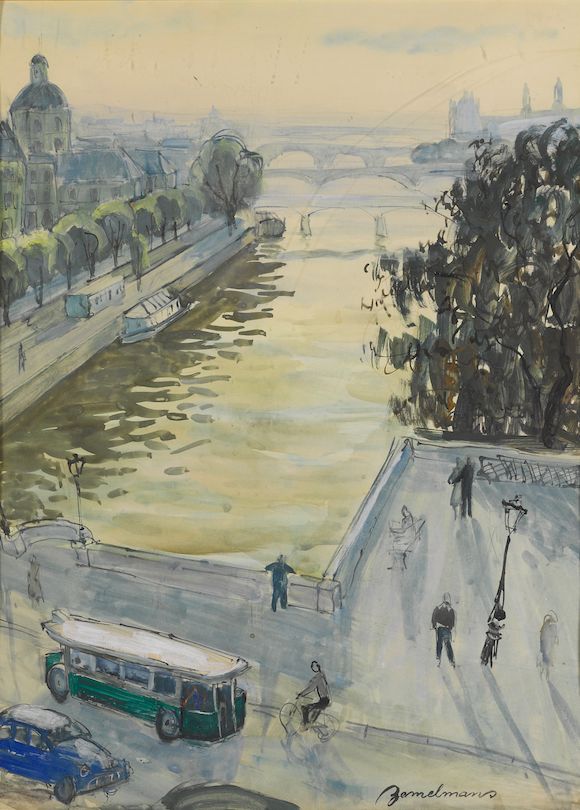 Bonhams : BEMELMANS, LUDWIG. 1898-1962. Original watercolor, Au bord de ...