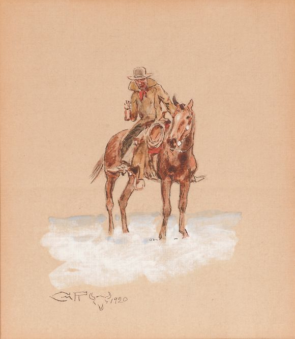 Bonhams : Charles Marion Russell (American, 1864-1926) Drunken cowboy ...