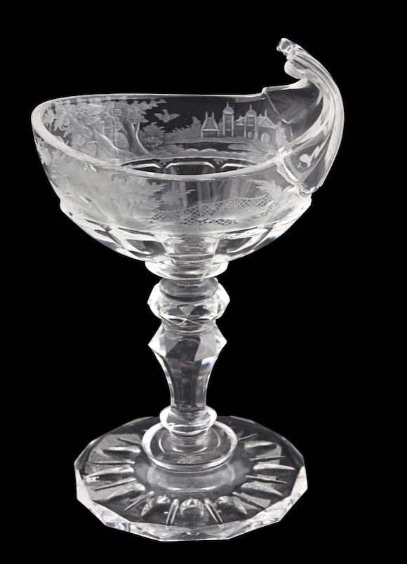 Bonhams : A pair of Continental intaglio cut glass sweetmeat stemmed ...