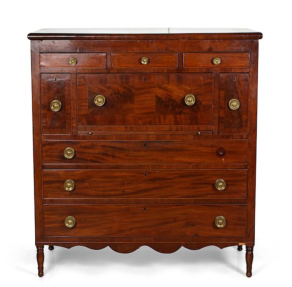 Bonhams : A Classical mahogany butler's chest New England, 1815-1825