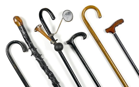 Bonhams : A group of six Milton Berle canes