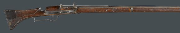 Bonhams : A continental matchlock musket with associated musket rest ...