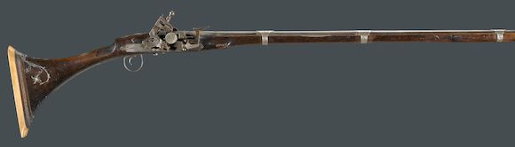Bonhams : A silver-mounted Moroccan mukhala long gun -Select US Arms Type-
