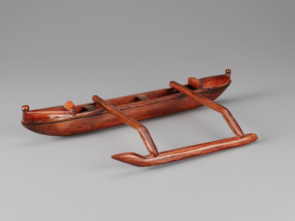 Bonhams : Outrigger Canoe Model, Hawaiian Islands