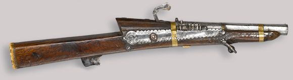 Bonhams : A scarce Indian matchlock tamancha pistol -Select US Arms Type-