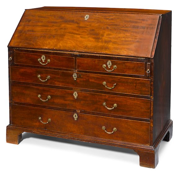 Bonhams : A George III mahogany slant front desk fourth quarter 18th ...