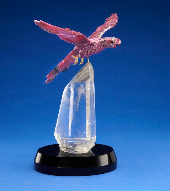 Bonhams : Ruby Carving of a Parrot