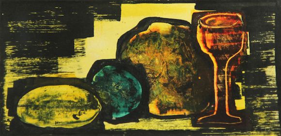 Bonhams : Cady Wells (American, 1904-1954) Wine glass and fruit 4 3/4 x ...