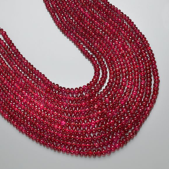 Bonhams : Fine Spinel Bead Necklace