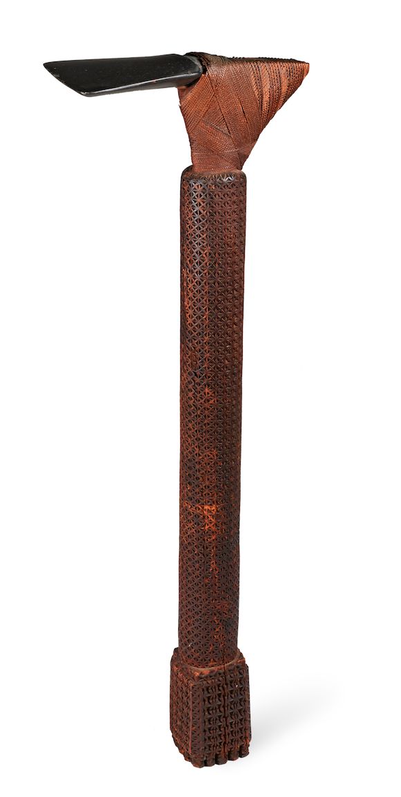 Bonhams : Large Ceremonial Hafted Adze, Mangaia, Cook Islands