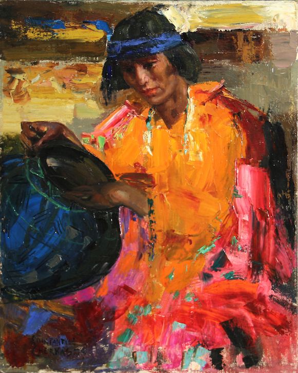 Bonhams : Constantine Cherkas (American, 1919-2011) Taos Indian 20 x 16in