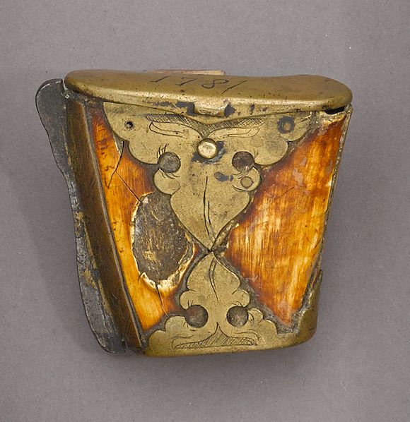 Bonhams : A brass and horn American striker box dated 1781 -Select US ...