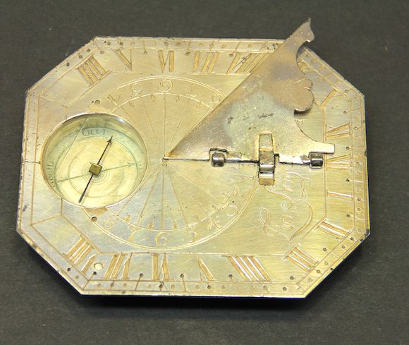 Bonhams : A German horizontal sundial early 18th century