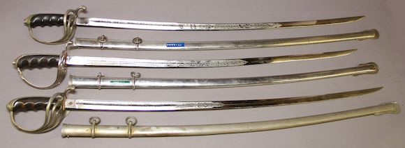 Bonhams : A lot of three U.S. Model 1902 sabers for all officers ...