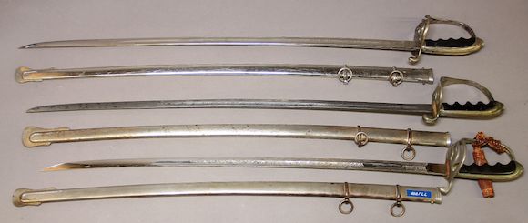 Bonhams : A lot of three U.S. Model 1902 sabers for all officers ...