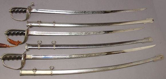 Bonhams : A lot of three U.S. Model 1902 sabers for all officers ...