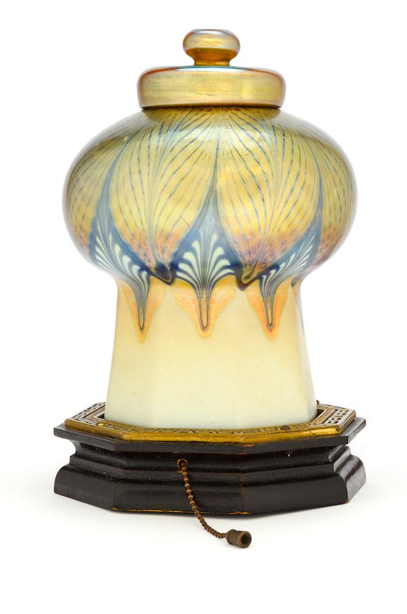 Bonhams : A Tiffany Studios decorated Favrile glass, bronze and ...