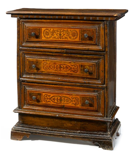 Bonhams : An Italian Baroque inlaid walnut chest late 17th century
