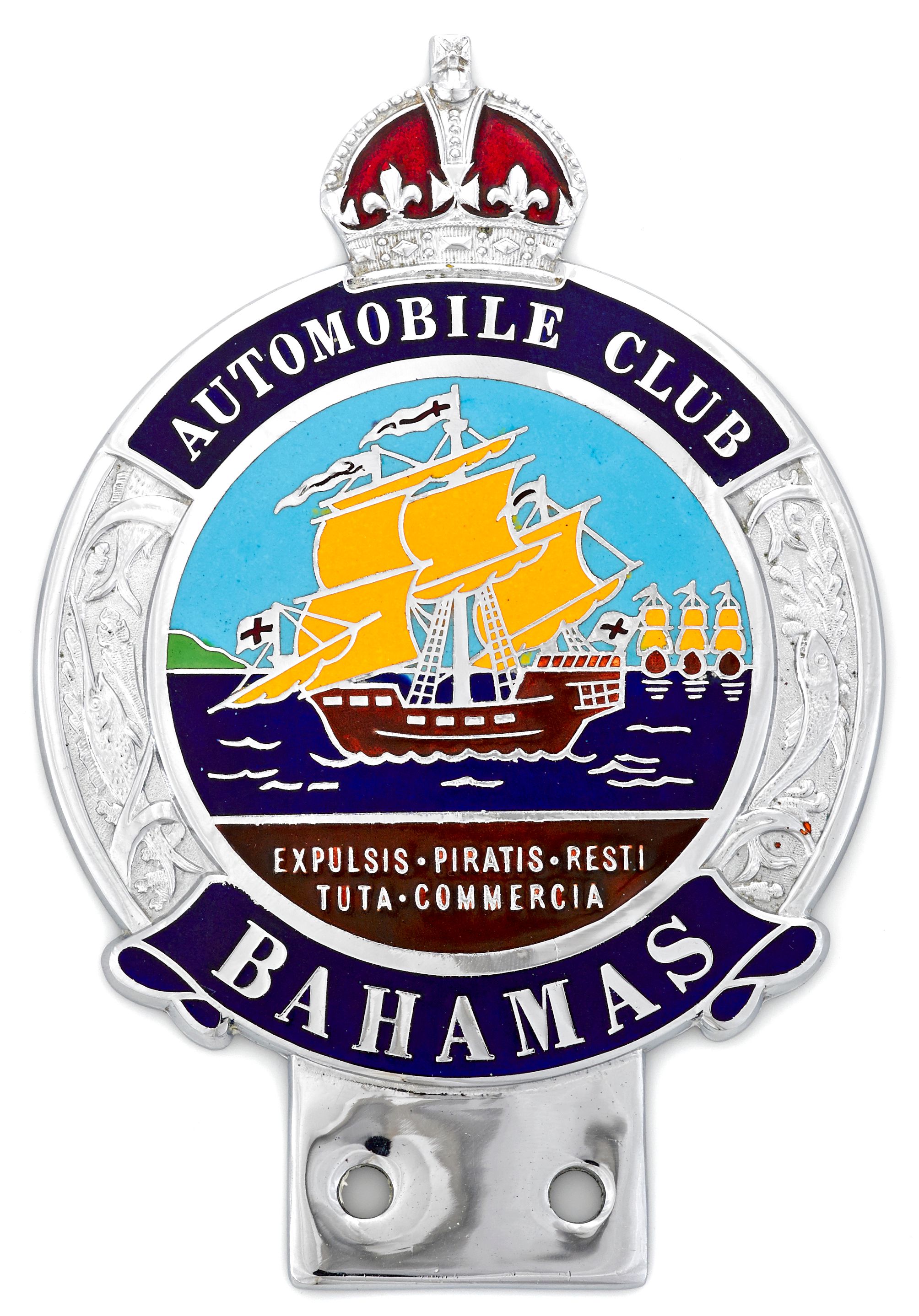 Bonhams Cars : An Automobile Club Bahamas enamel car badge,