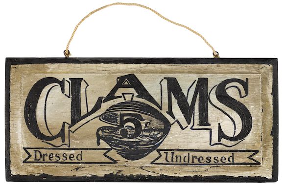 Bonhams : A pair of hand painted signs Nantucket and Clams early 20th ...