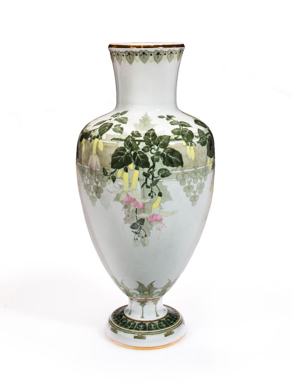 Bonhams : A Sèvres painted porcelain Bleeding Hearts vase 1895