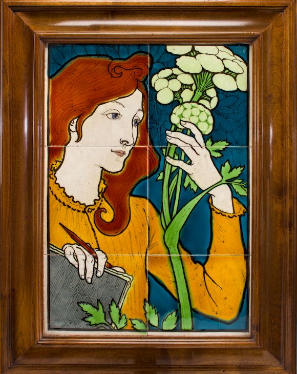 Bonhams : An Art Nouveau glazed earthenware tile portrait Salon des ...