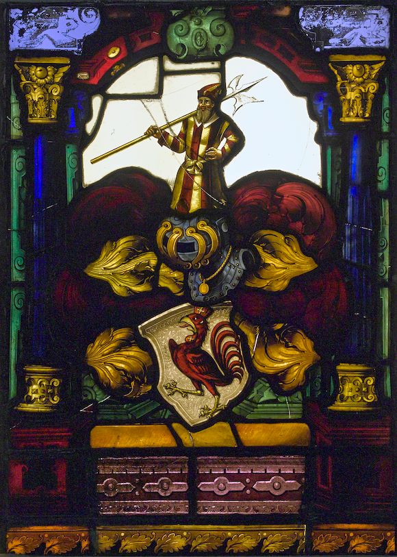 Bonhams : A Swiss stained glass panel: Arms of Blarer of Wartense 19th ...