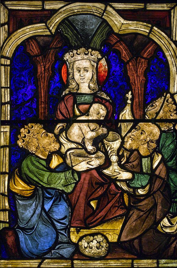 Bonhams : An Austrian stained glass panel The Adoration of the Magi