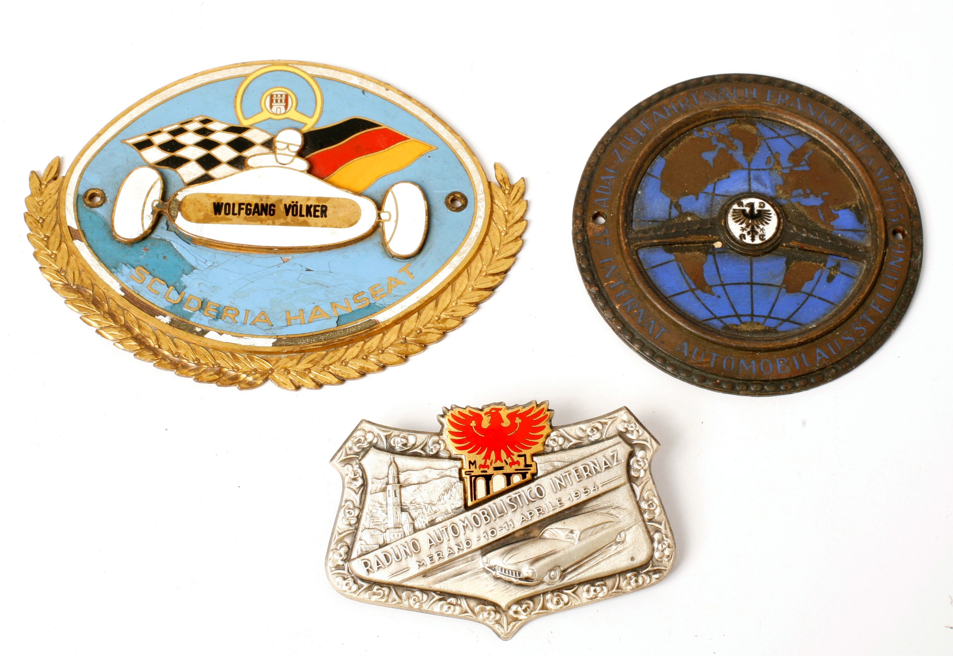 Bonhams Cars : A lot of three German/Italian racing badges.(3)