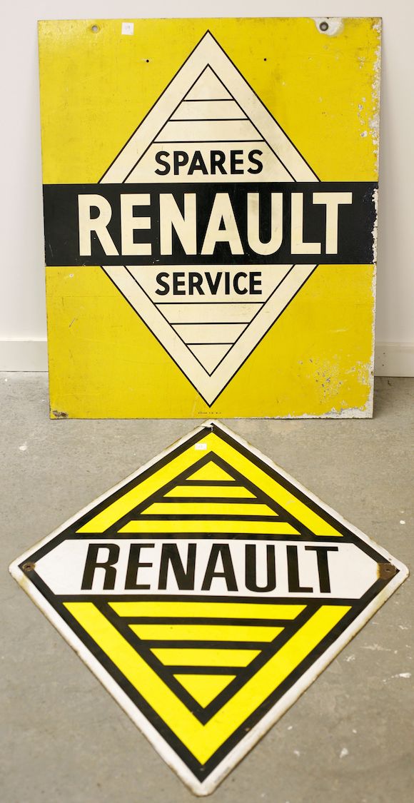 Bonhams : A pair of Renault signs,