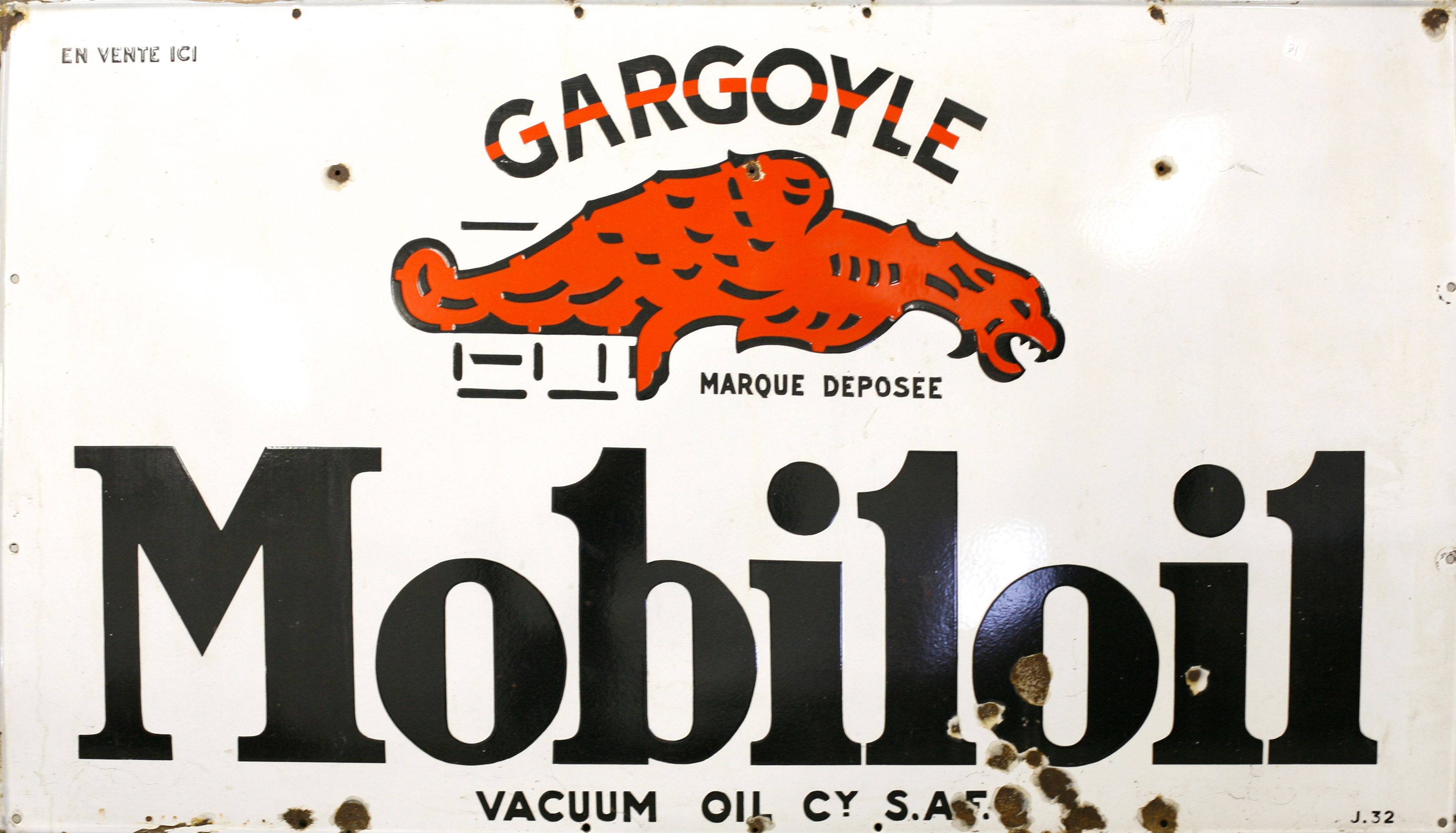 Bonhams Cars : A large Mobiloil gargoyle sign, c. 1930s,