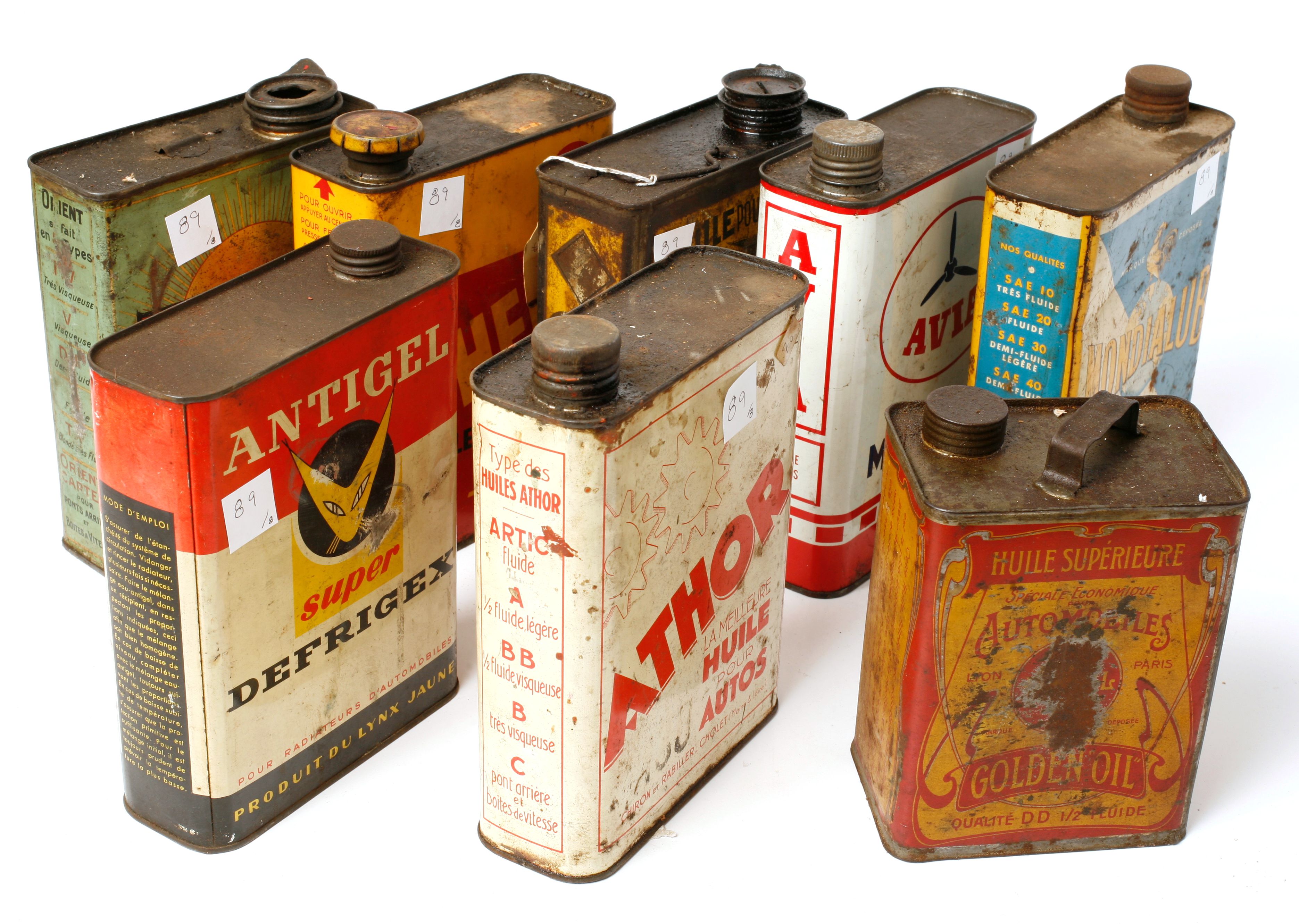 Bonhams Cars : A collection of collectible motor oil tins,