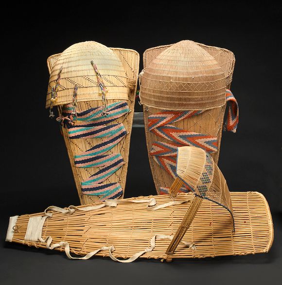 Bonhams : Three Western basketry cradles