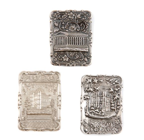 Bonhams : An assembled group of three American coin silver 'castle top ...