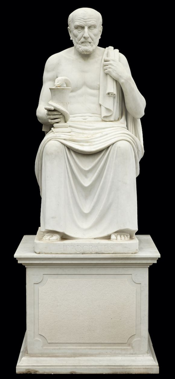Bonhams : An imposing Italian carved marble figure: Hippocrates after ...