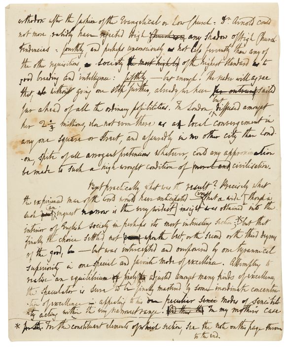 Bonhams : DE QUINCEY, THOMAS PENSON. 1785-1859. Autograph Manuscript, 1 ...