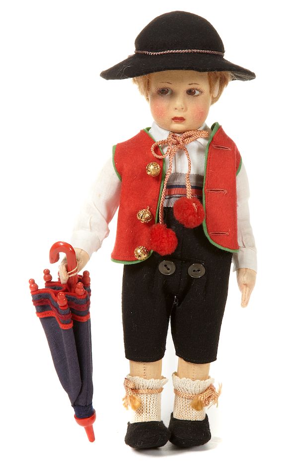 Bonhams : A Lenci felt boy doll in traditional Tyrolean costume
