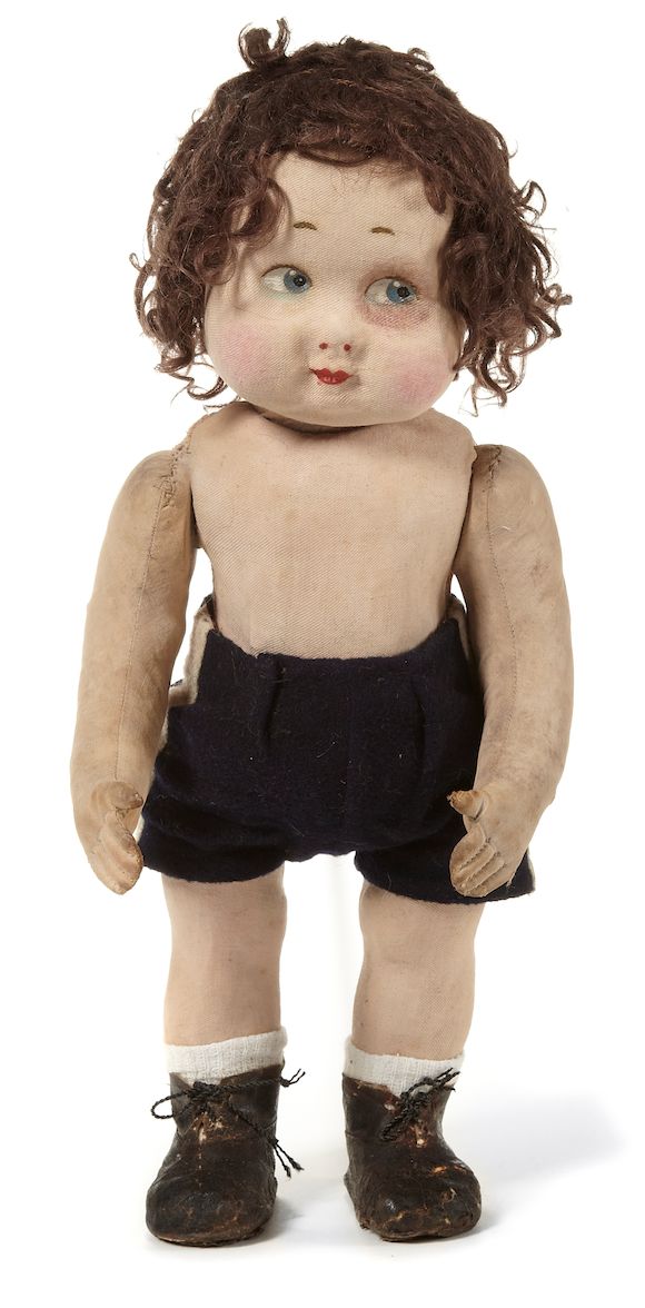 Bonhams : A cloth doll of a boxer, probably Lenci