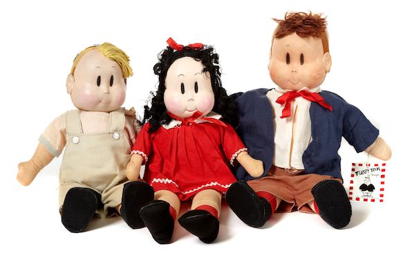 Bonhams : A collection of three Georgene Averill comic character dolls
