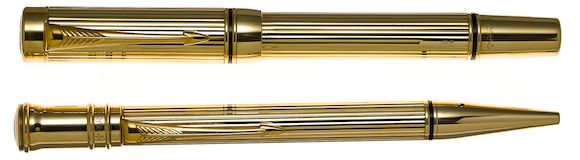 Bonhams : PARKER: Duofold Presidential 18K Solid Yellow Gold Fountain ...