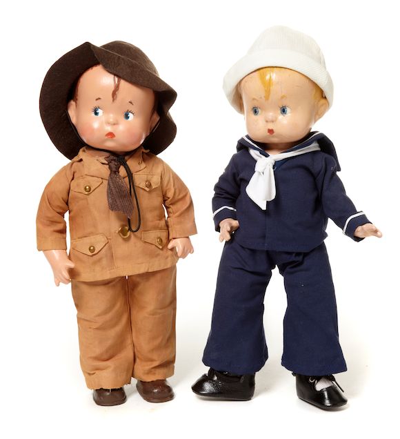 Bonhams : A pair of Skippy composition dolls