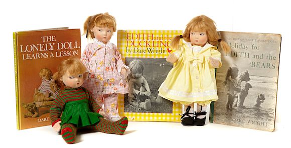 Bonhams : A collection of three felt dolls of Edith from The Lonely Doll