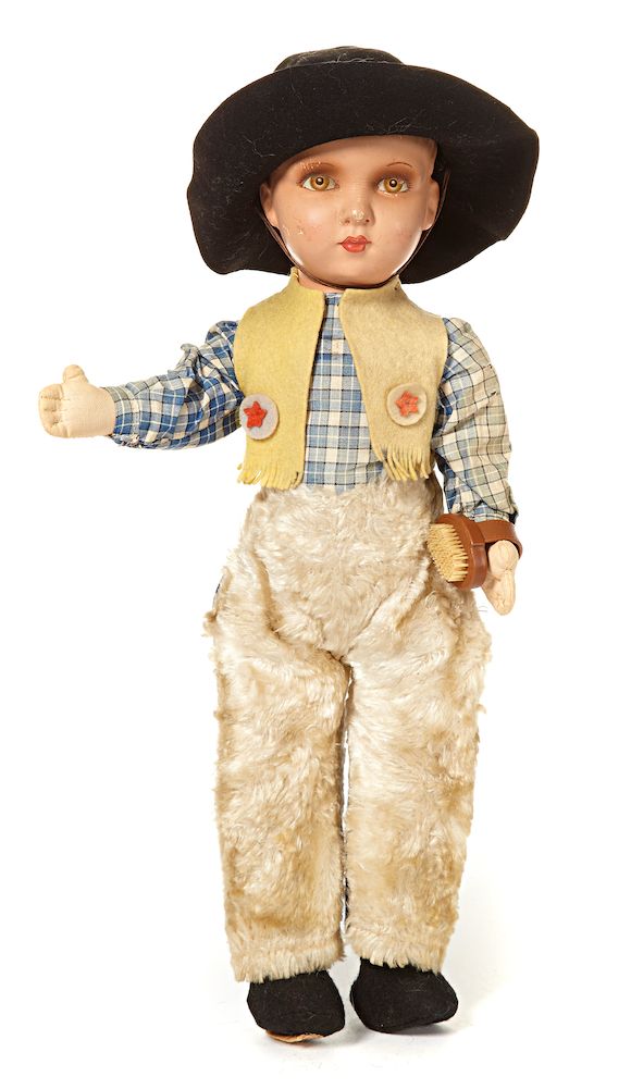 Bonhams : A Deans Rag Book Co. cowboy doll