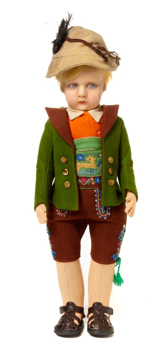 Bonhams : A Lenci felt boy doll in traditional Tyrolean costume