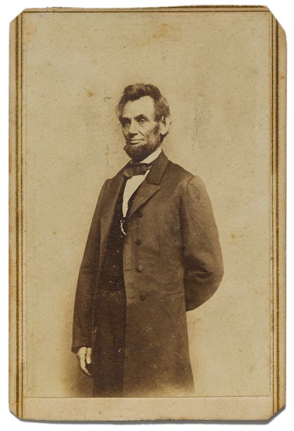 Bonhams : LINCOLN BY BRADY. Albumen print carte-de-visite of Abraham ...