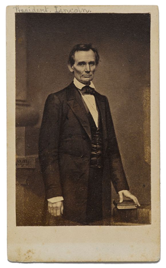 Bonhams : LINCOLN BY BRADY—THE COOPER UNION PHOTOGRAPH. Albumen print ...